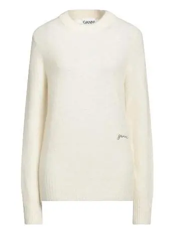 GANNI Sweater In Alpaca, Wool, And Polyamide - White