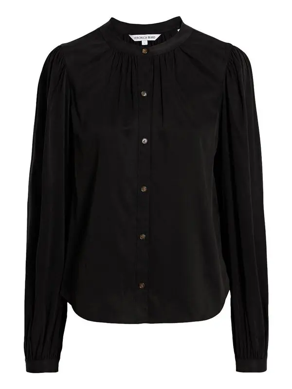 Veronica Beard Ashlynn Cupro-blend Top - Black
