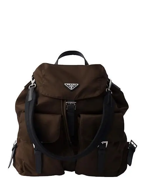 Prada Re-nylon Woven Backpack - Brown