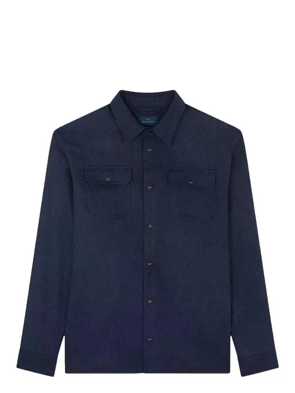 Paul & Shark Wool Blend Flap-pocket Shirt - Blue