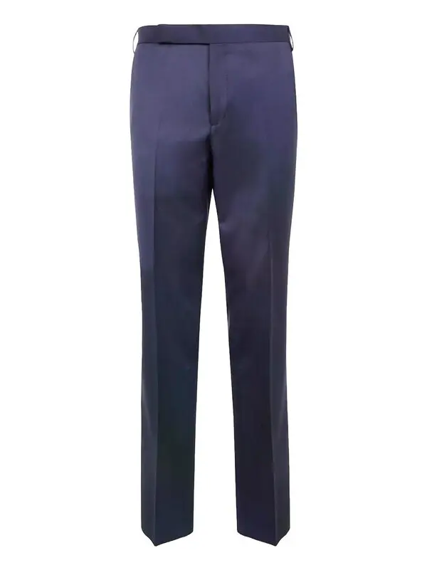 LARDINI Pleated Wool Trousers - Blue