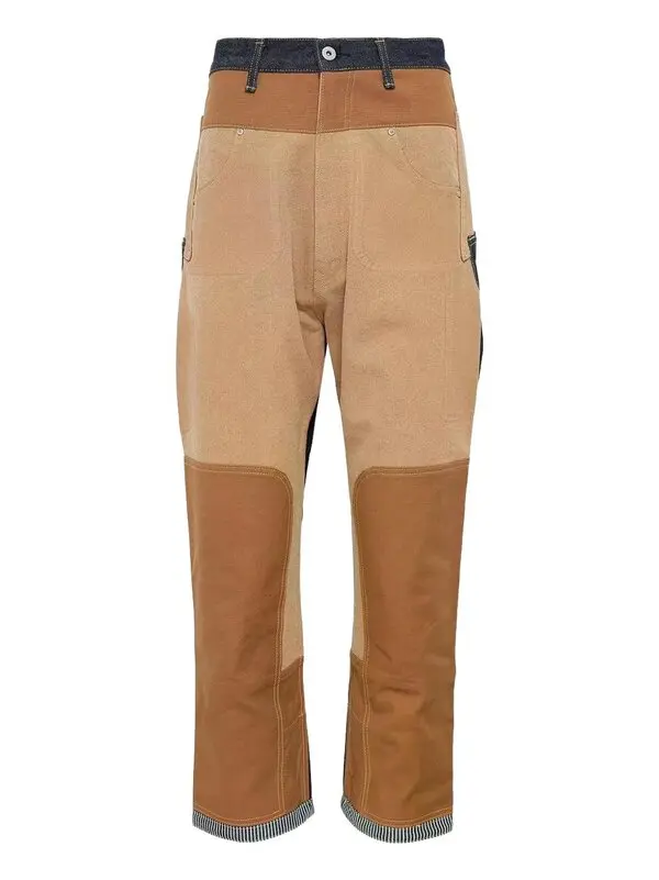 Junya Watanabe Patchwork Canvas Jeans - Brown