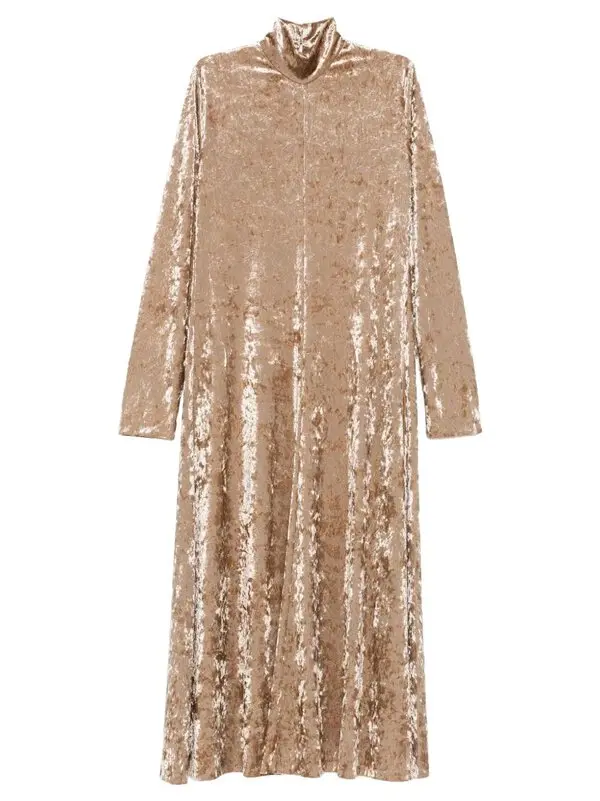 Rick Owens Velvet Long Dress - Beige