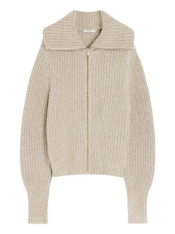 Brunello Cucinelli Wool Zipped Cardigan - Beige