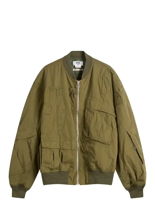 Junya Watanabe X Needles Cotton Nylon Bomber Jacket - Green