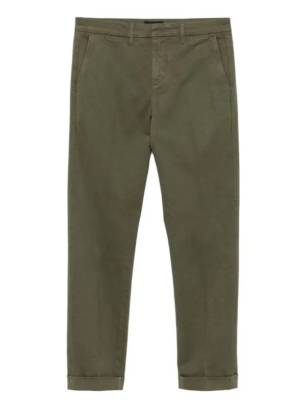 FAY Slim-fit Gabardine Trousers - Green