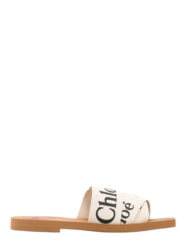 Chloé Woody Flat Sandals - White