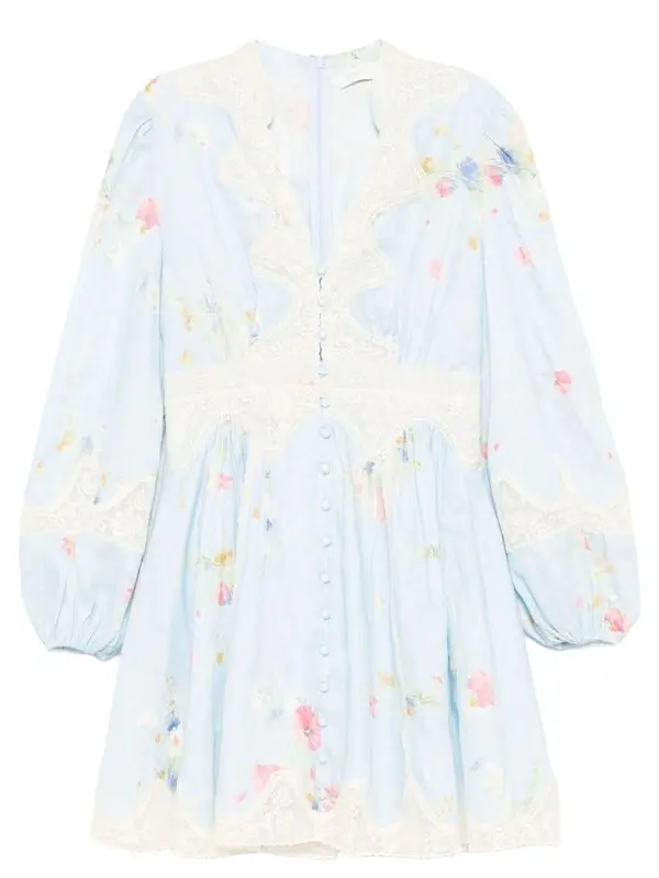 Zimmermann Lucky Linen Mini Dress - Sky Blue