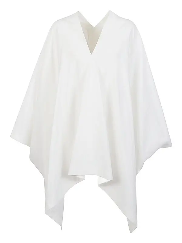 THE ROW Cedar Cotton And Silk-blend Poncho - White