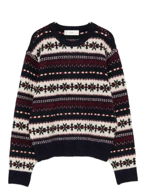 DUNST Wool Blend Crewneck Jumper - Blue