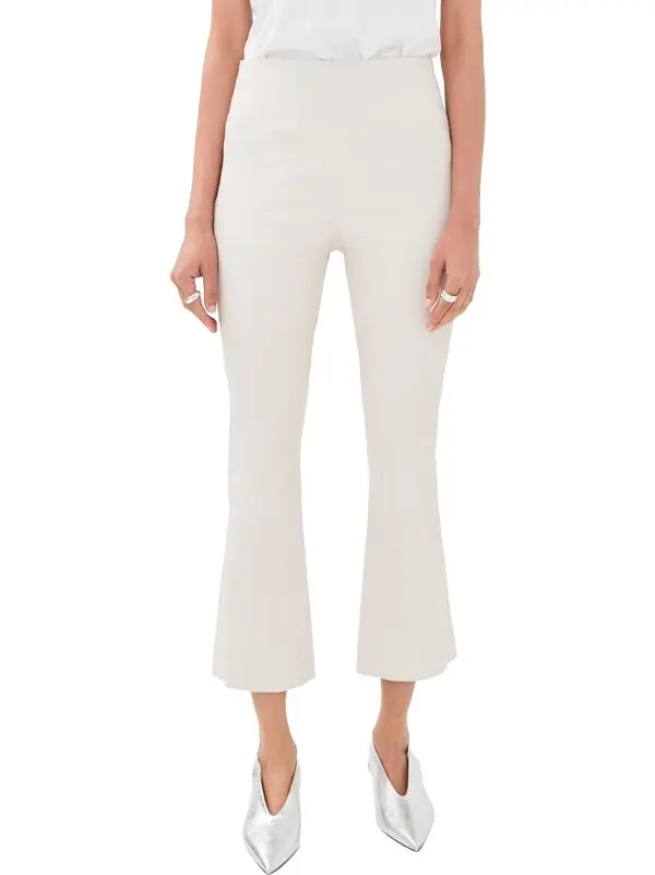 Sprwmn Leather Crop Flare Trousers - Shell