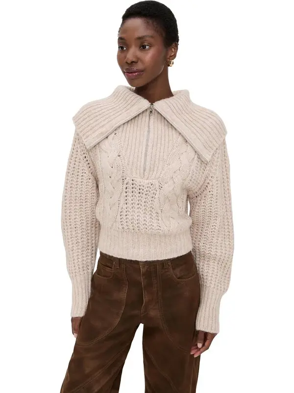 IRO PARIS Swana Quarter Zip Sweater - Beige