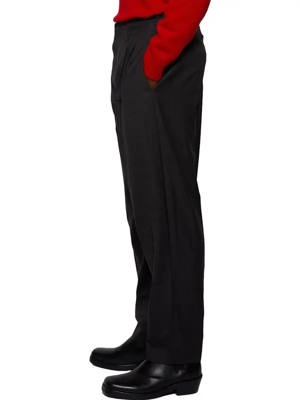 LEMAIRE Pleated Wool Trousers - Black