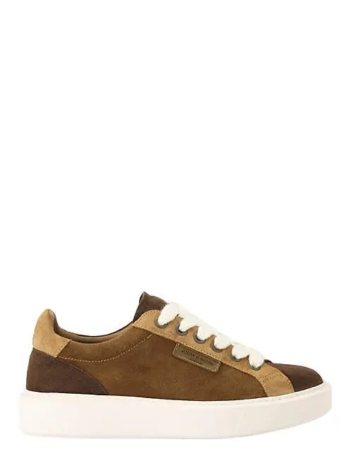Kurt Geiger Albion Suede Trainers - Tan Comb
