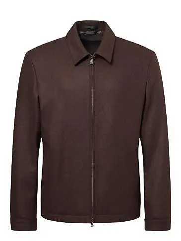 Sunspel Wool Harrington Jacket - Truffle