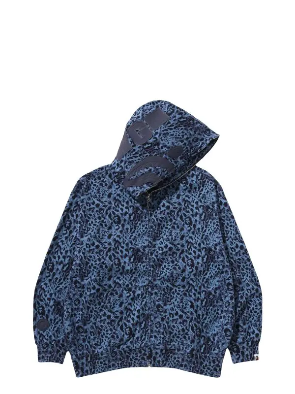 BAPE Wild Leopard Shark Full Zip Hoodie - Blue
