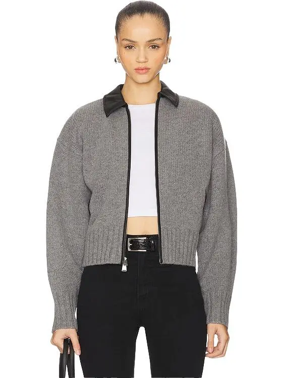 Simkhai Zofia Zipper Cardigan - Heather Grey