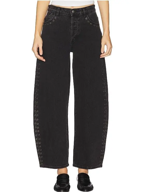 Rolla's Gigi Barrel Jeans - Black Sand
