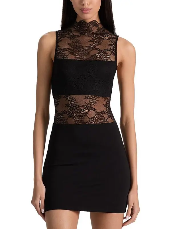 Alice + Olivia Nichol Sleeveless Mini Dress - Black