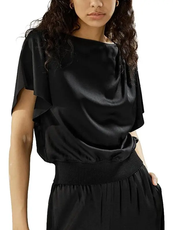 Lilysilk Peplos Shirt - Black
