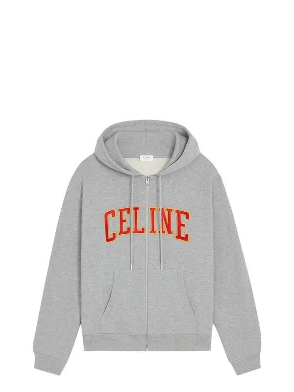 Celine Loose Zip Up Hoodie - Grey