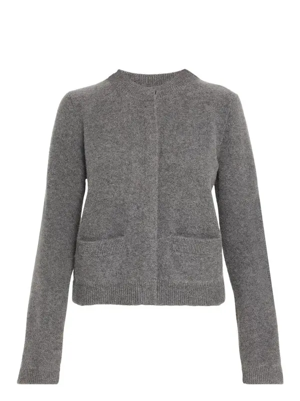 Vince Shrunken Crewneck Cardigan - Heather Graphite