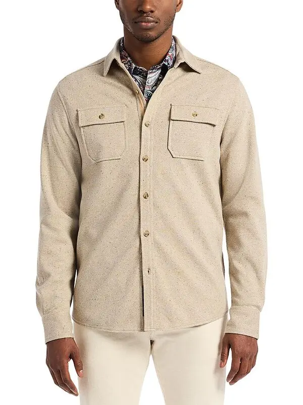 Robert Graham Vigano Knit Shirt Jacket - Oatmeal