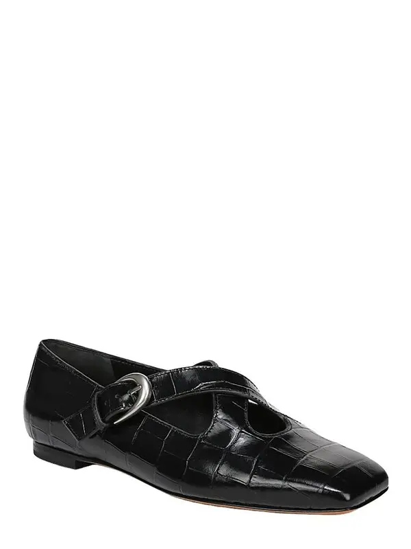 Vince Cici Leather Flats - Black