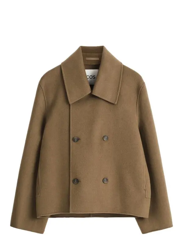 Cos Double-faced Wool Pea Coat - Brown
