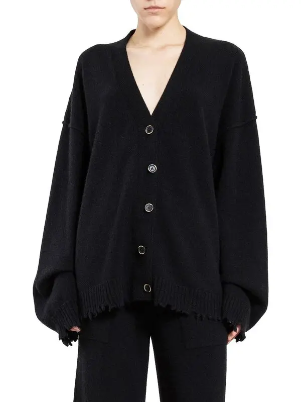 UMA WANG Long Sleeve Cardigan - Black