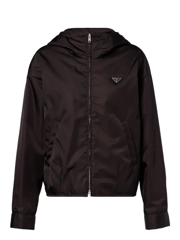 Prada Re-nylon Hooded Jacket - Brown
