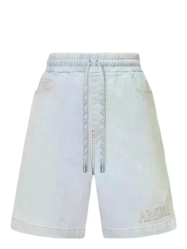 Amiri Logo-patch Denim Shorts - Blue