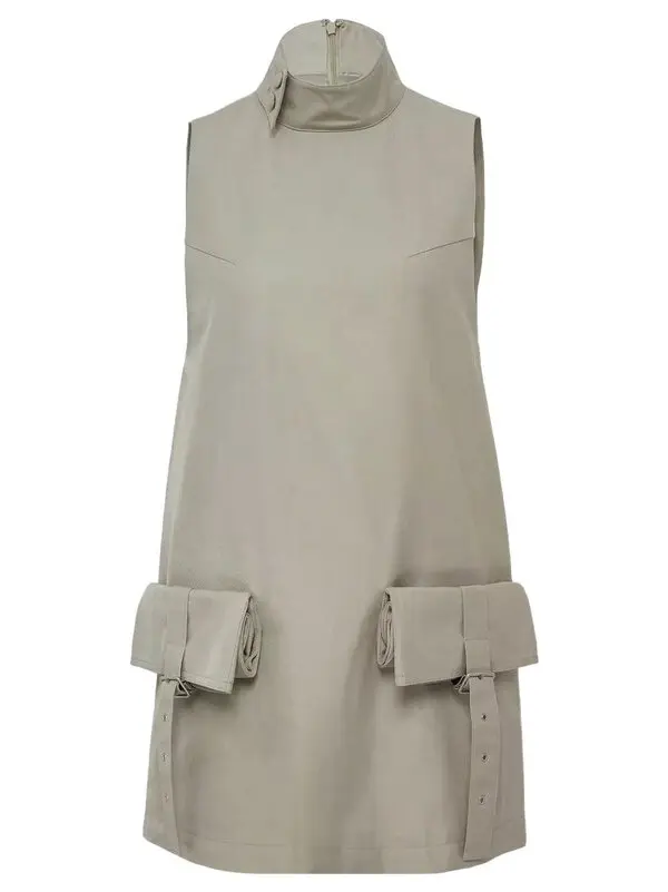 OPEN YY Cargo-pocket Buckle Mini Dress - Neutrals