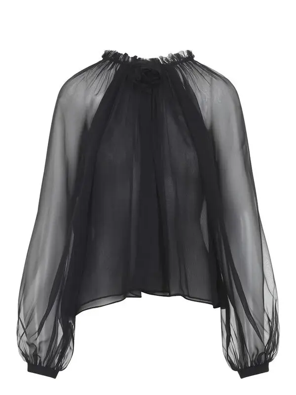 Alberta Ferretti Silk Blouse - Black