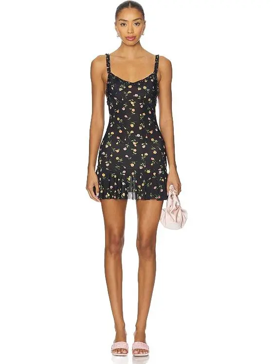 INDAH Camilla Mini Dress With Ruffles - Bebe Black