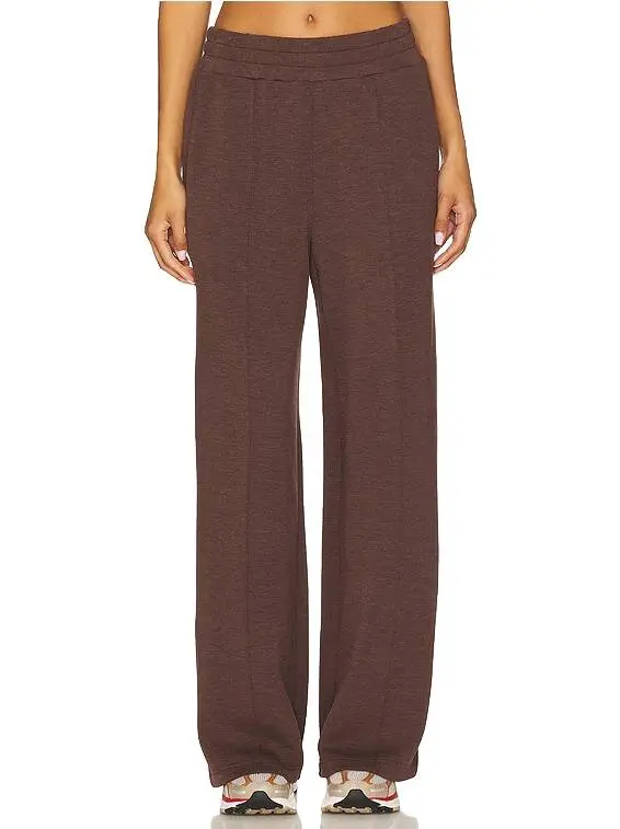 Varley The Wide Leg 30 Pant - Coffee Bean Marl