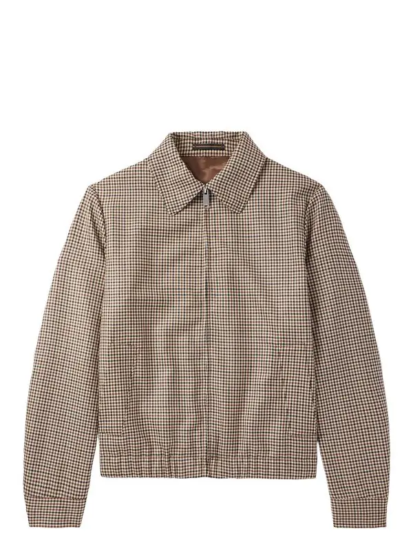Incotex Checked Wool Blouson Jacket - Neutrals