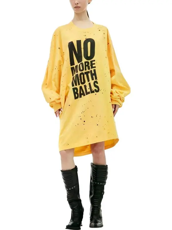 DOUBLET Distressed Cotton Dress - Yellow