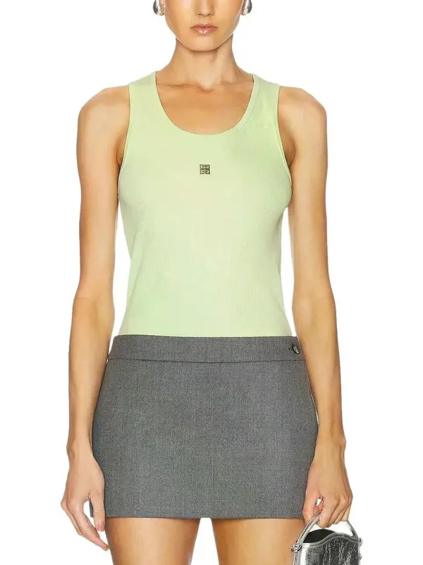 Givenchy Ribbed Logo-detail Tank Top - Green