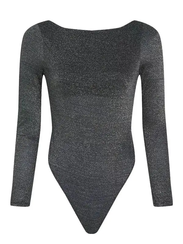 Karl Lagerfeld Lurex Long-sleeve Body - Black