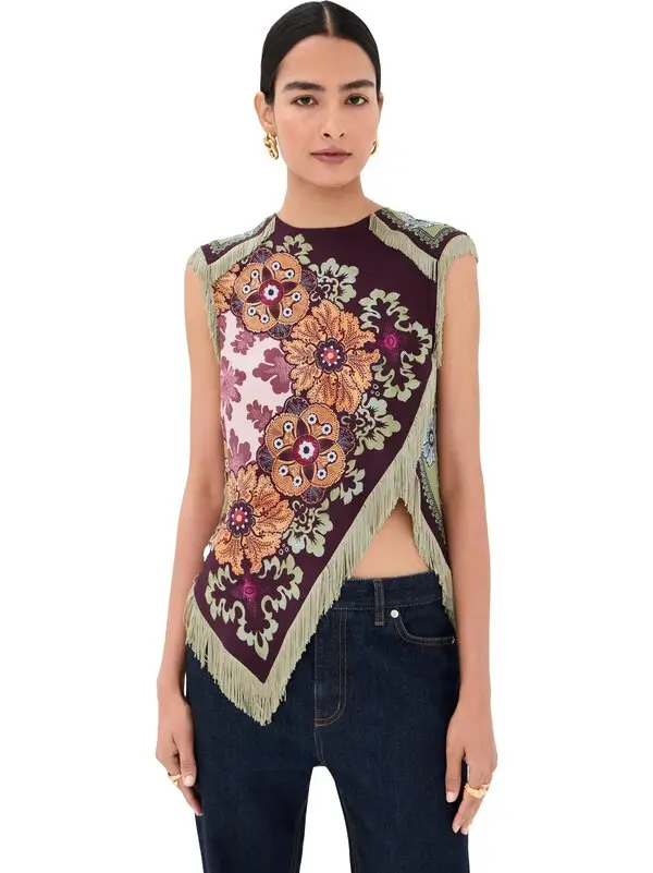 La DoubleJ Silk Fringe Top - Bounty Placee