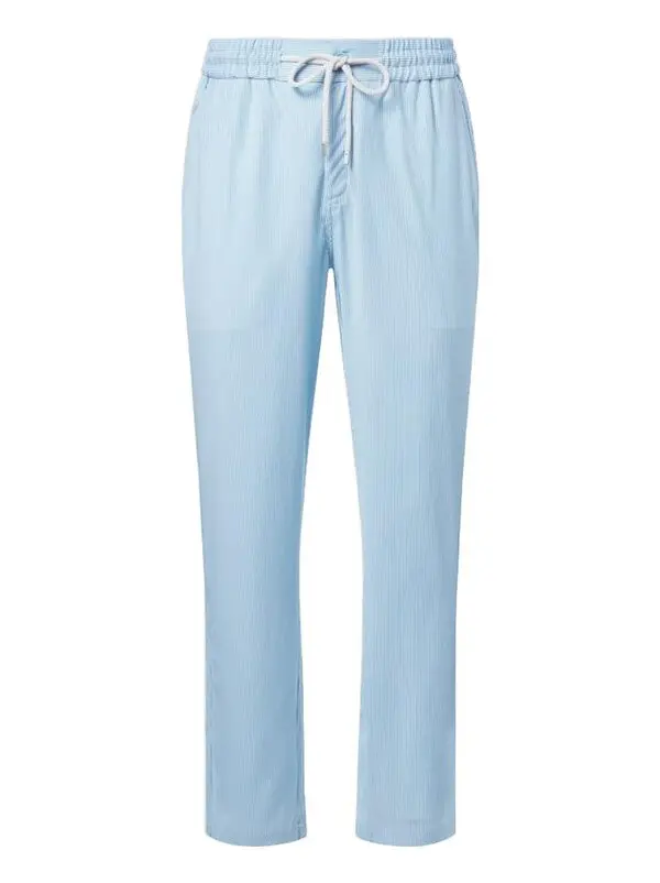 Vilebrequin Parc Striped Wool-blend Slim Pants - Blue