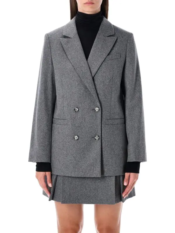 A.p.c. Lucy Double-breasted Wool Blazer - Heater Grey