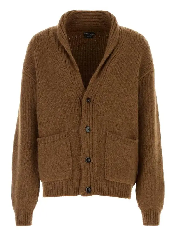 TOM FORD Cashmere Shawl Collar Cardigan - Brown