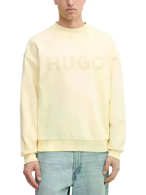 Hugo Boss Cotton Sweatshirt With Logo - Yellow