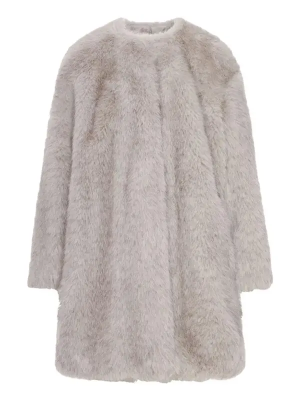 MAX MARA STUDIO Faux Fur Coat - Grey