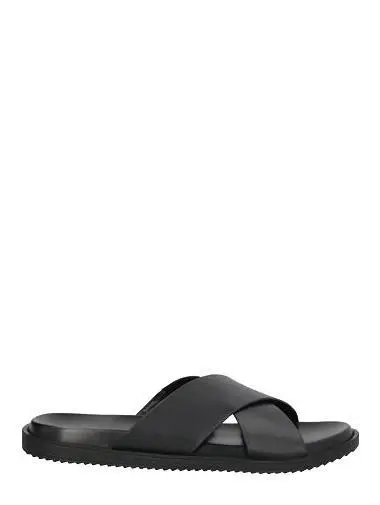 CERRUTI 1881 Glossed Leather Sandals - Black