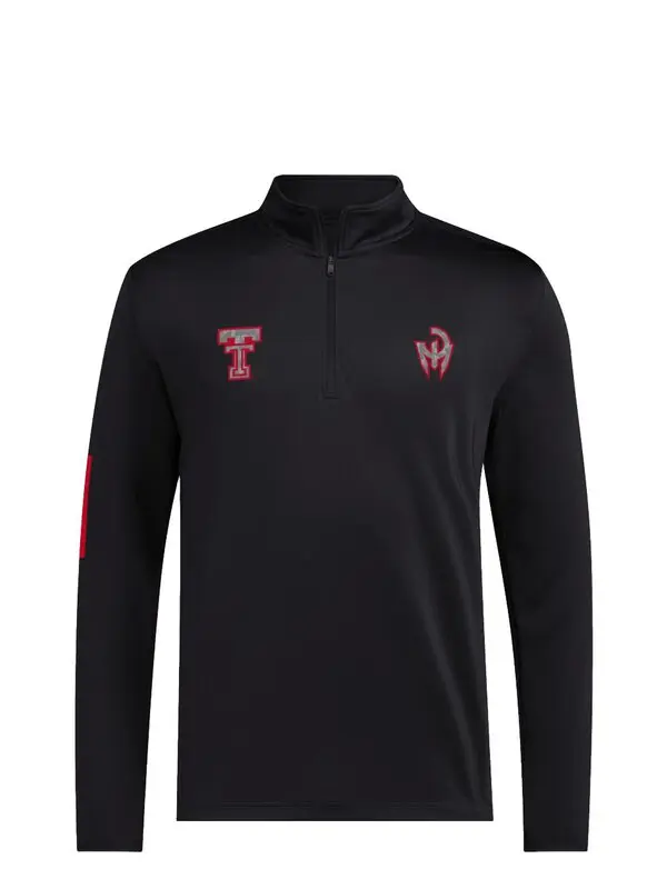 Adidas Texas Tech Red Raiders X Patrick Mahomes Too Cold Coaches 1/2 Zip - Black / White