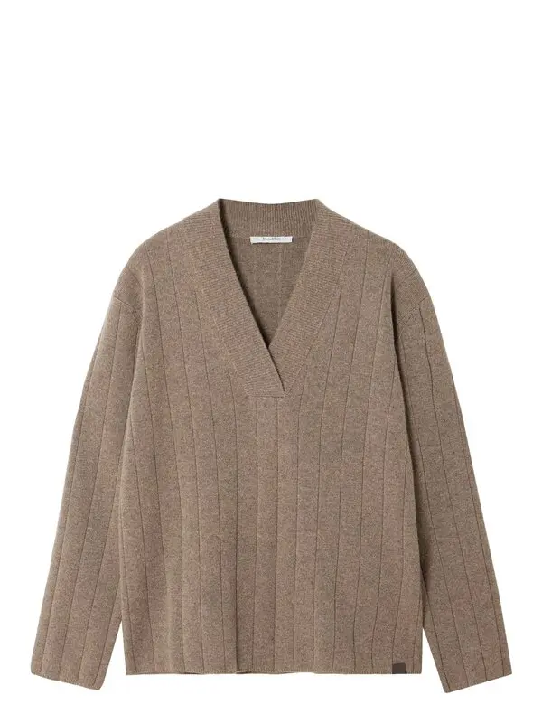 Max Mara Arten Ribbed Cashmere Sweater - Brown