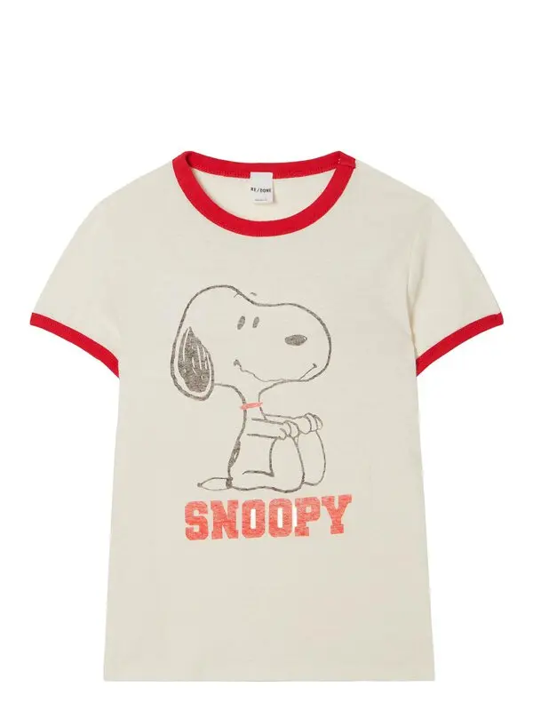 RE/DONE Peanuts 60s Slim Ringer Printed T-shirt - Multi